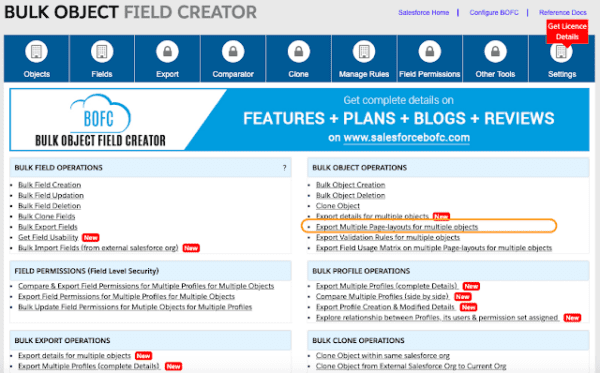 How to Export Multiple Page Layout in Salesforce?