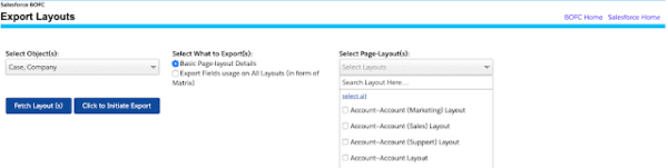 How to Export Multiple Page Layout in Salesforce?