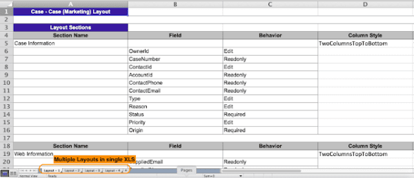 How to Export Multiple Page Layout in Salesforce?