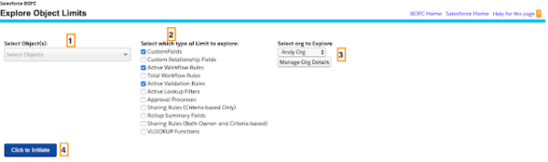 Explore Salesforce Limits (used, remaining or max) for Multiple Objects in Single xls Sheet - BOFC