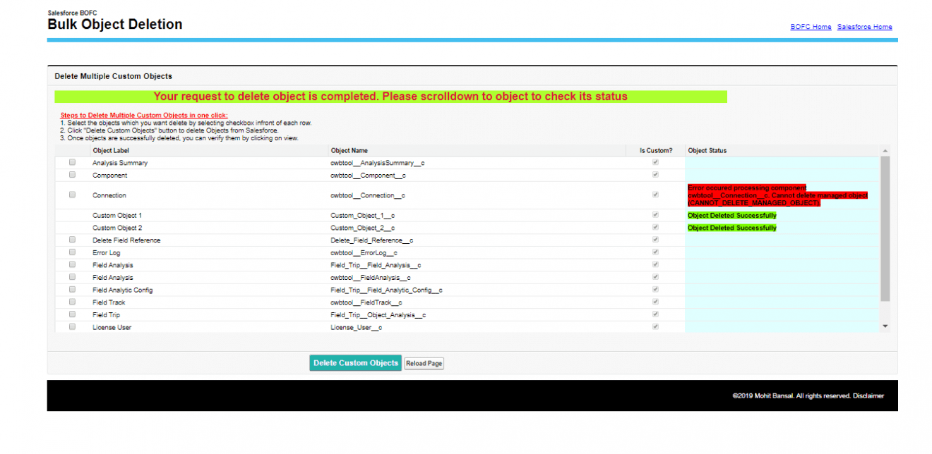 How to Mass Delete Custom Objects in Salesforce? - BOFC