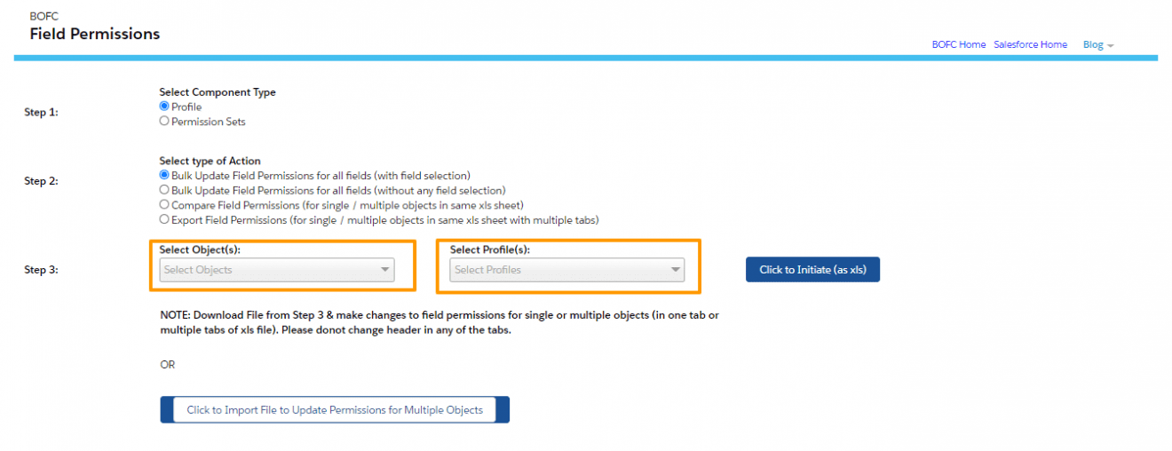 Mass Update field permissions for Salesforce objects and profiles