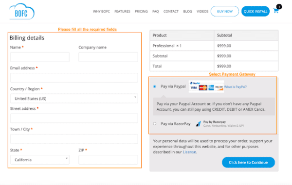 Simple Steps to purchase BOFC Paid Version
